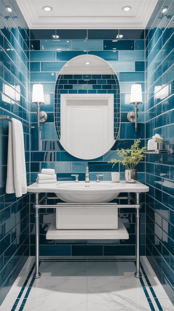 15 Gorgeous Blue Tile Bathroom Designs for Tranquil Spaces