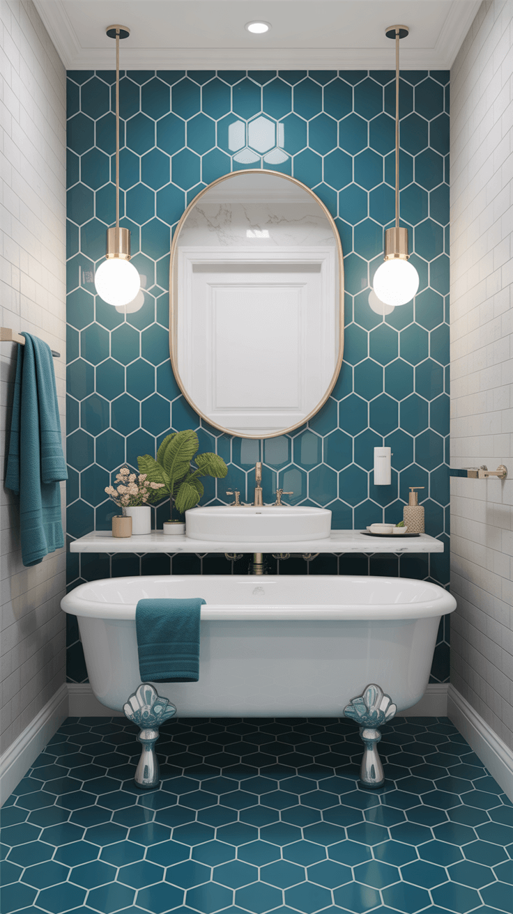 15 Gorgeous Blue Tile Bathroom Designs for Tranquil Spaces