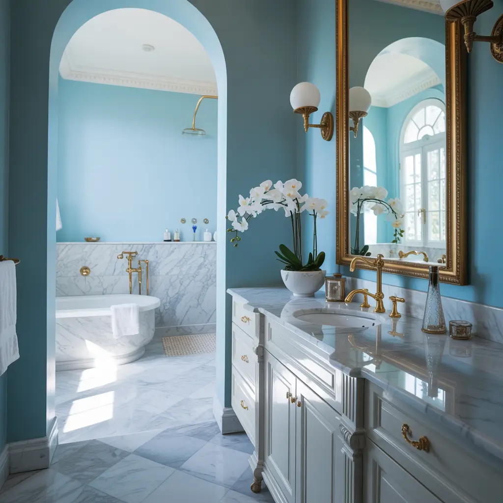 15 Inspiring French Blue Bathroom Ideas and Luxe Style Touches